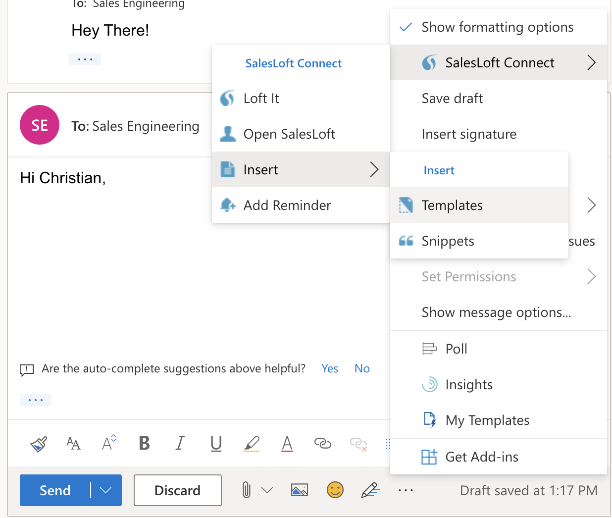 SalesLoft Connect for Outlook - Office 365 Online