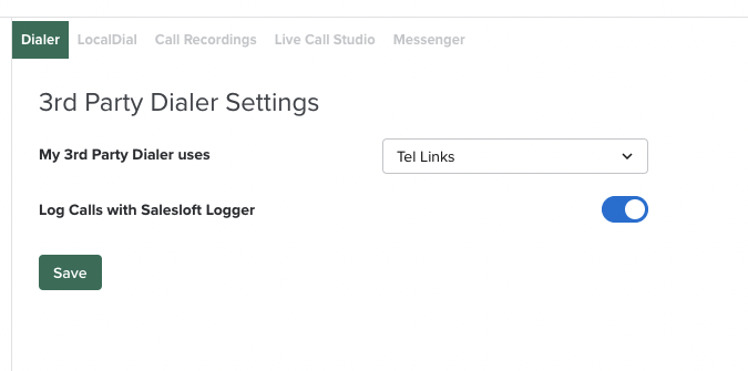 Voice Links: Calling Using Third-Party Dialers