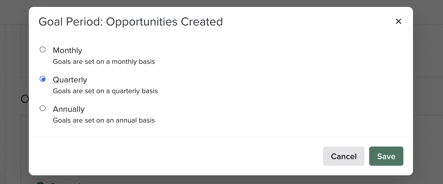 Manage Goal Settings