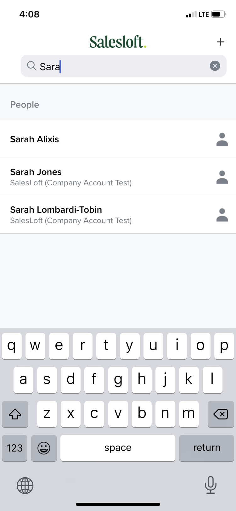 People in Salesloft Mobile