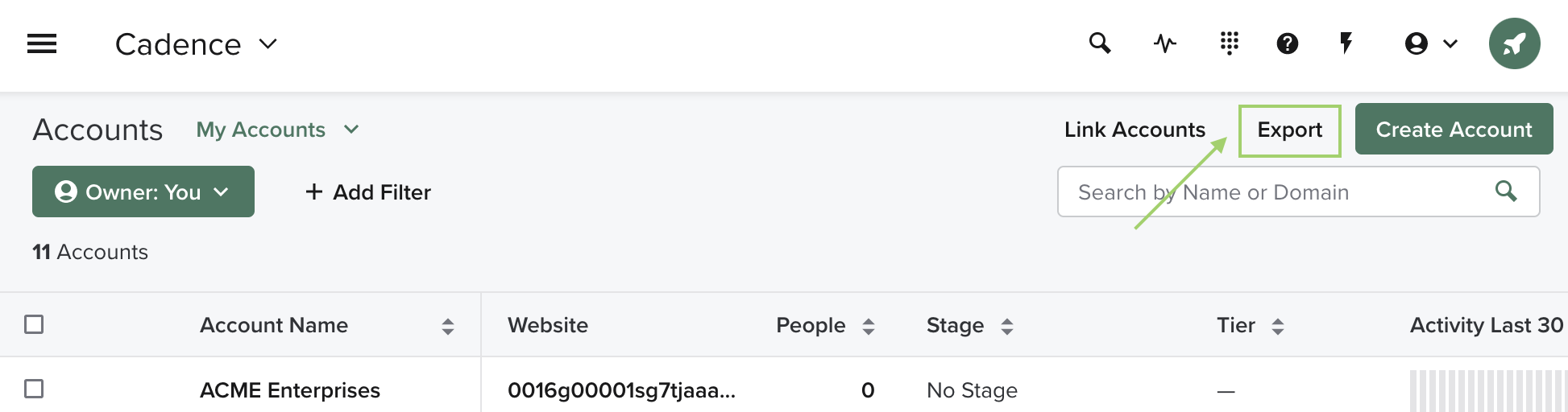 The Accounts Page Layout