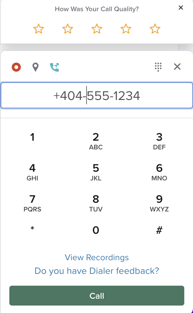 Call Status, Alerts, and Ratings