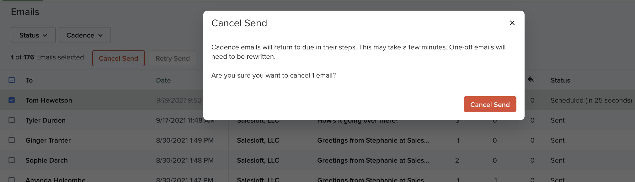 Cancel Email Sends