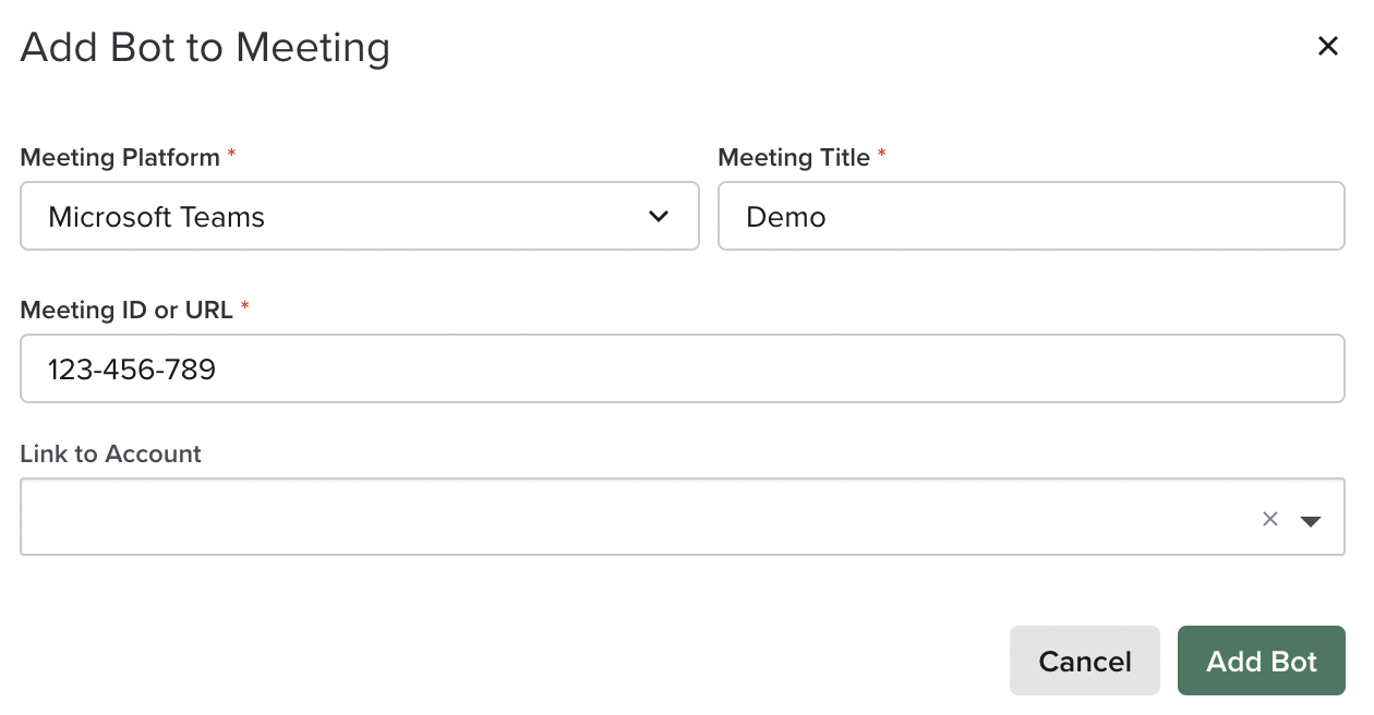 How to Add the Bot to a Meeting