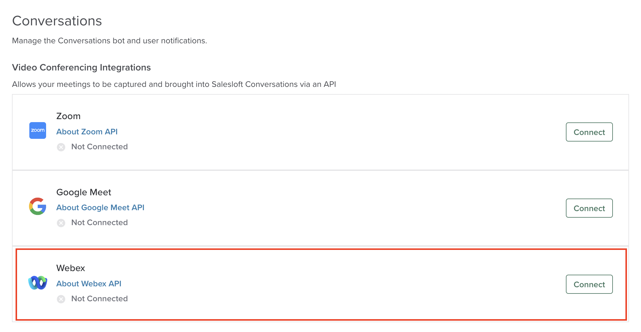 Conversations Webex Integration User Guide