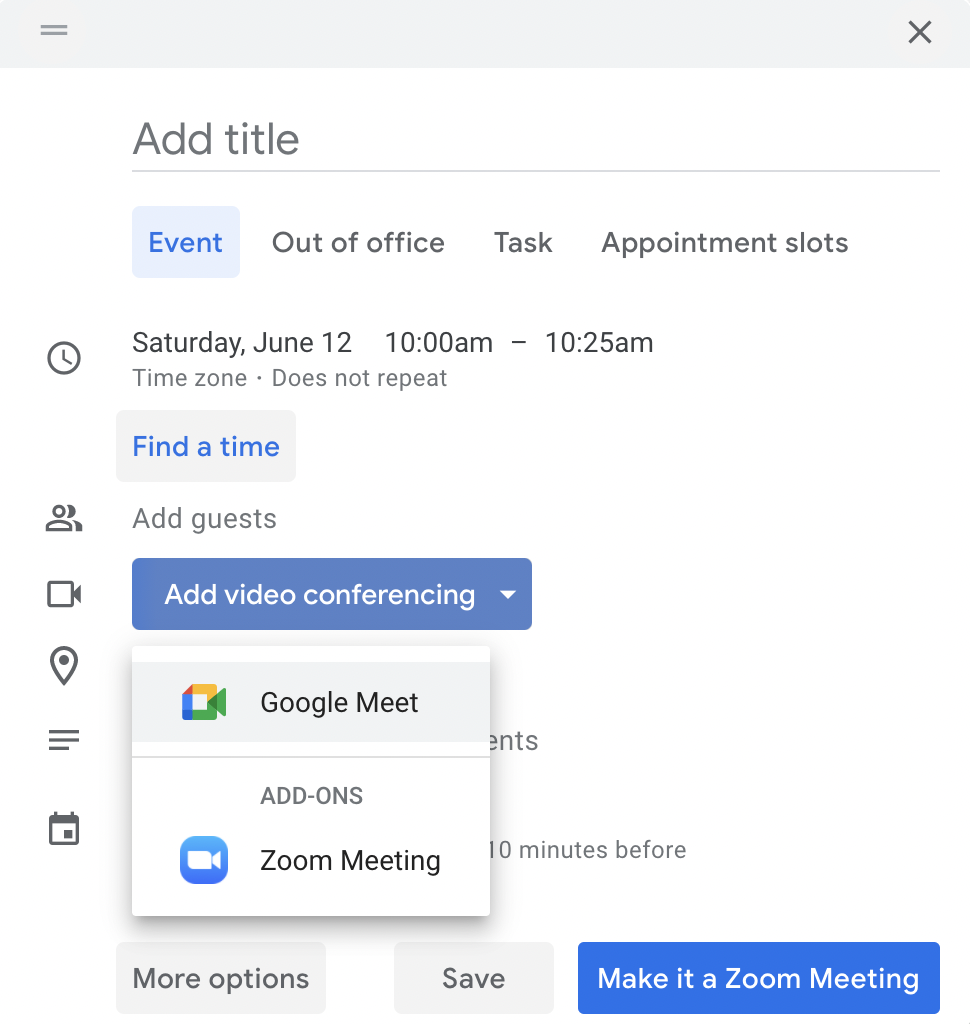Conversations Google Meet Integration