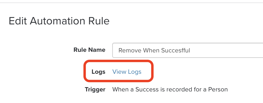Automation Rule Logs