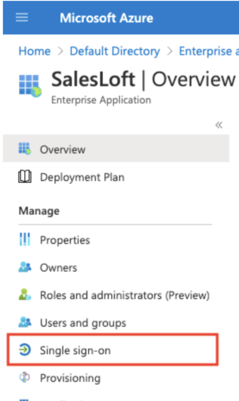 Single Sign-On: Microsoft Azure Instructions