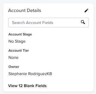 Account Field Configuration