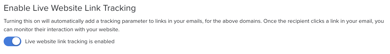 Enable Live Website Tracking