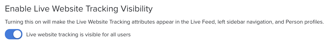 Enable Live Website Tracking