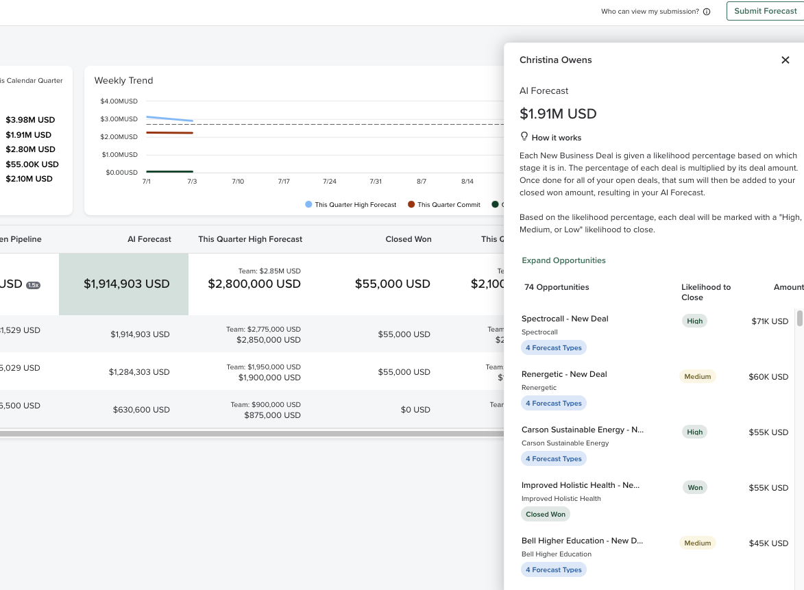 Forecast Hierarchy Table
