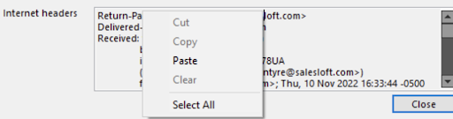 Pulling Email Headers