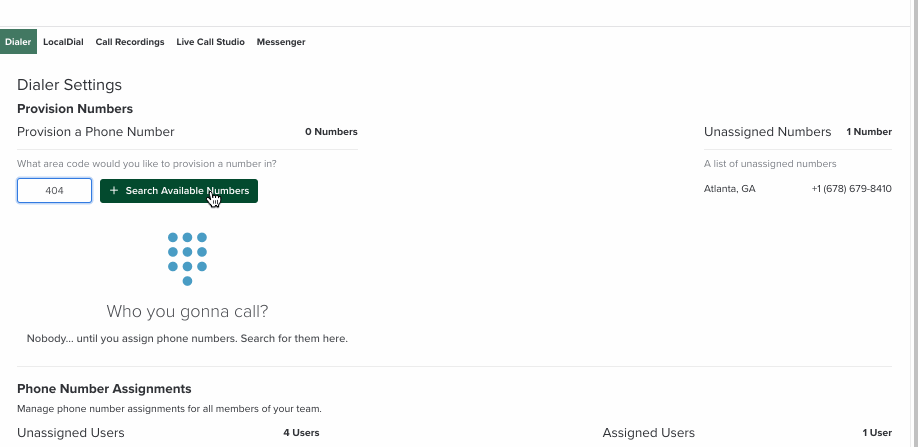 Manage Team Dialer Settings