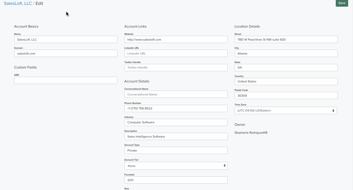 Edit Account Details