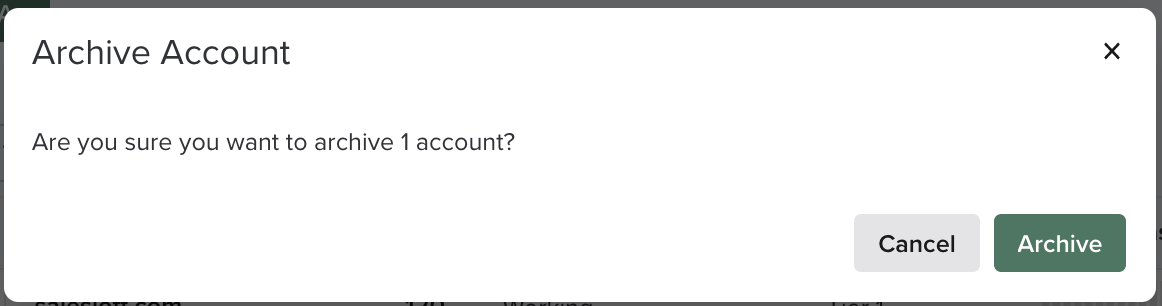 Select Account Actions from the Accounts Page