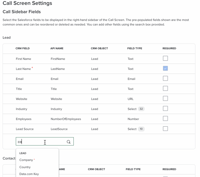 Deals Screen Settings