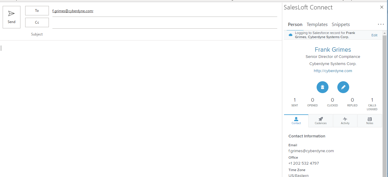 Salesloft Connect Side Panel for Outlook - Windows and Mac
