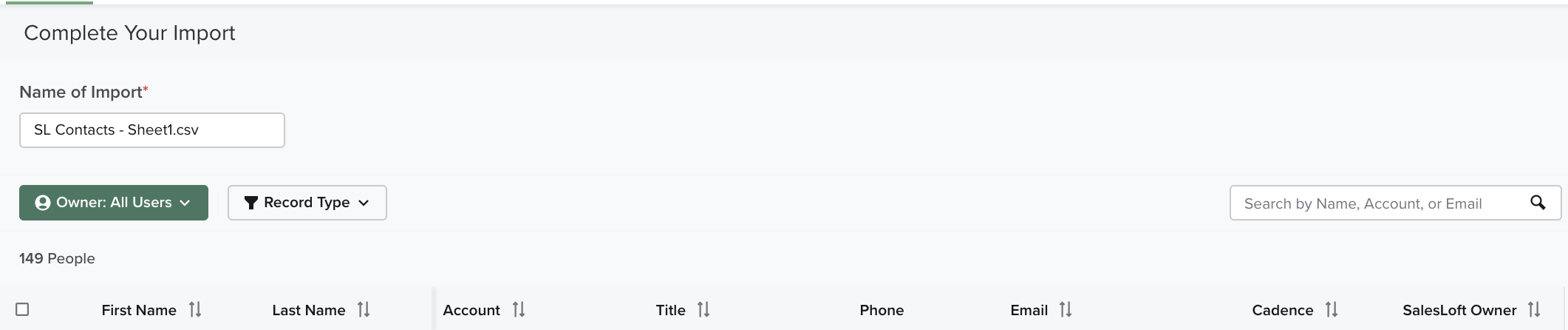 Complete Your Import