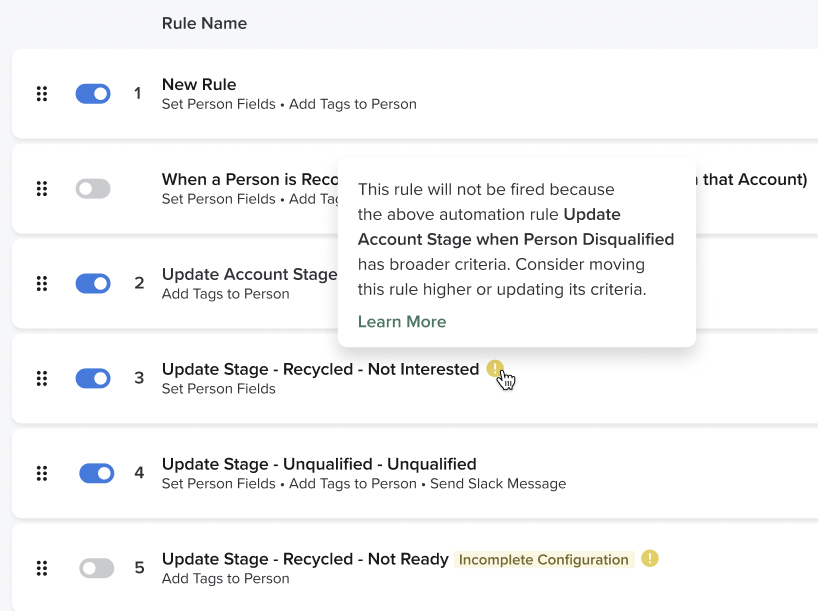 Manage Automation Rules
