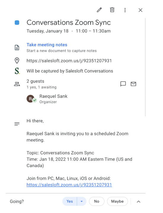 Conversations Zoom API Integration
