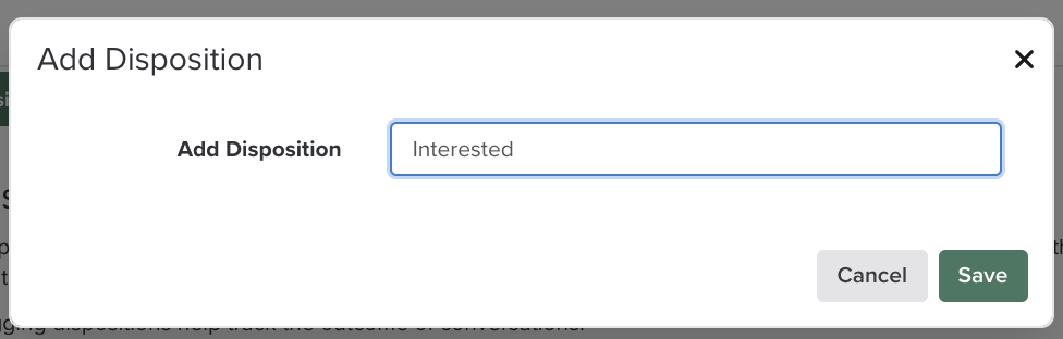 Manage Dispositions and Sentiments