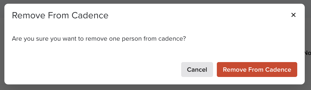Remove from Cadence