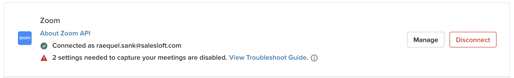 Conversations Zoom API Integration