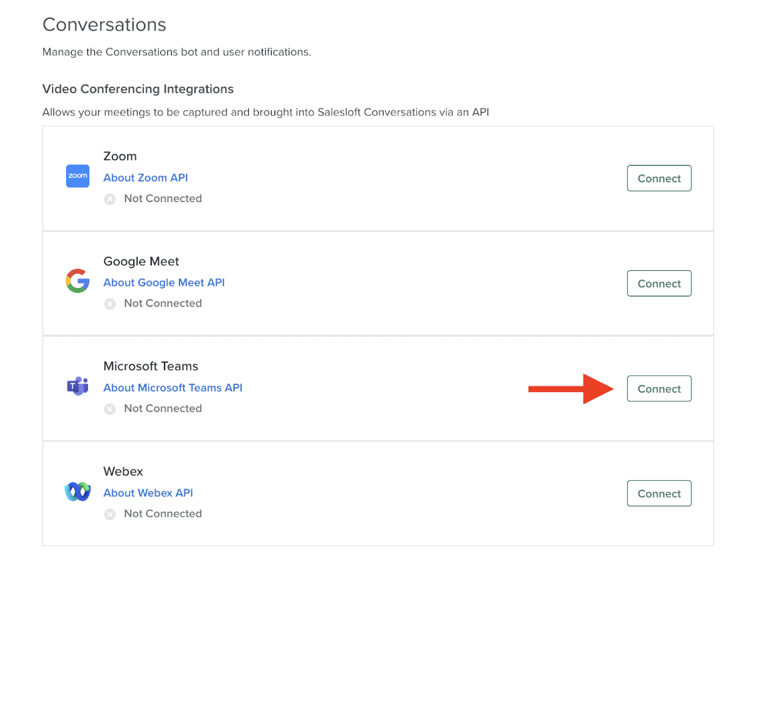 Conversations Microsoft Teams Integration User Setup Guide