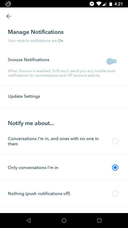 Drift - Troubleshooting Notifications