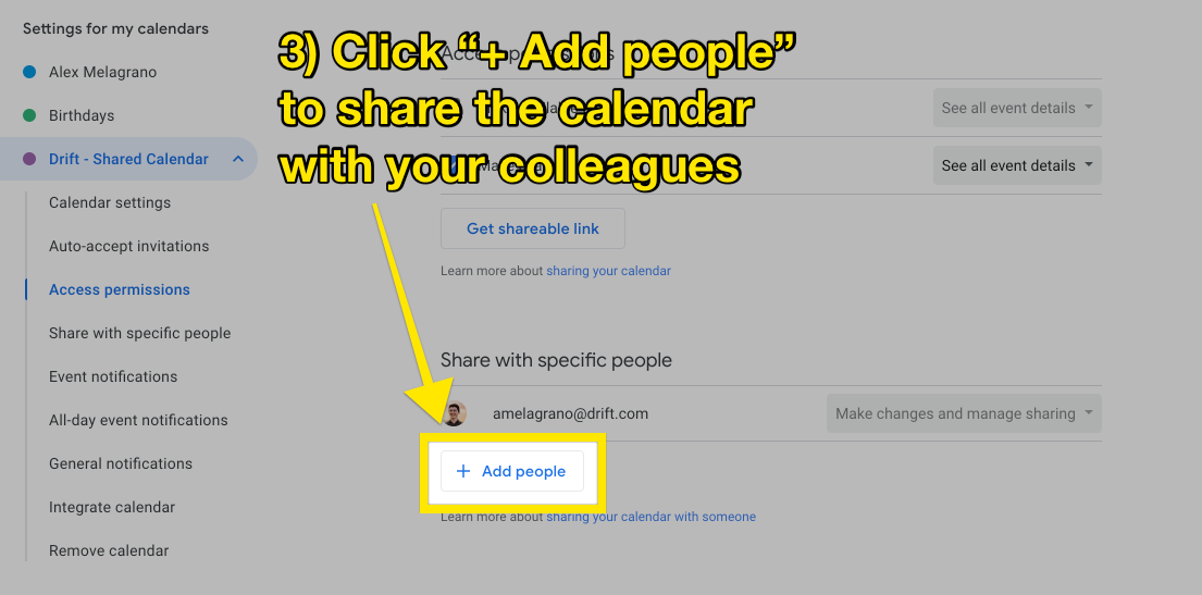 Drift - How to Setup A Shared Calendar with Drift and Gmail