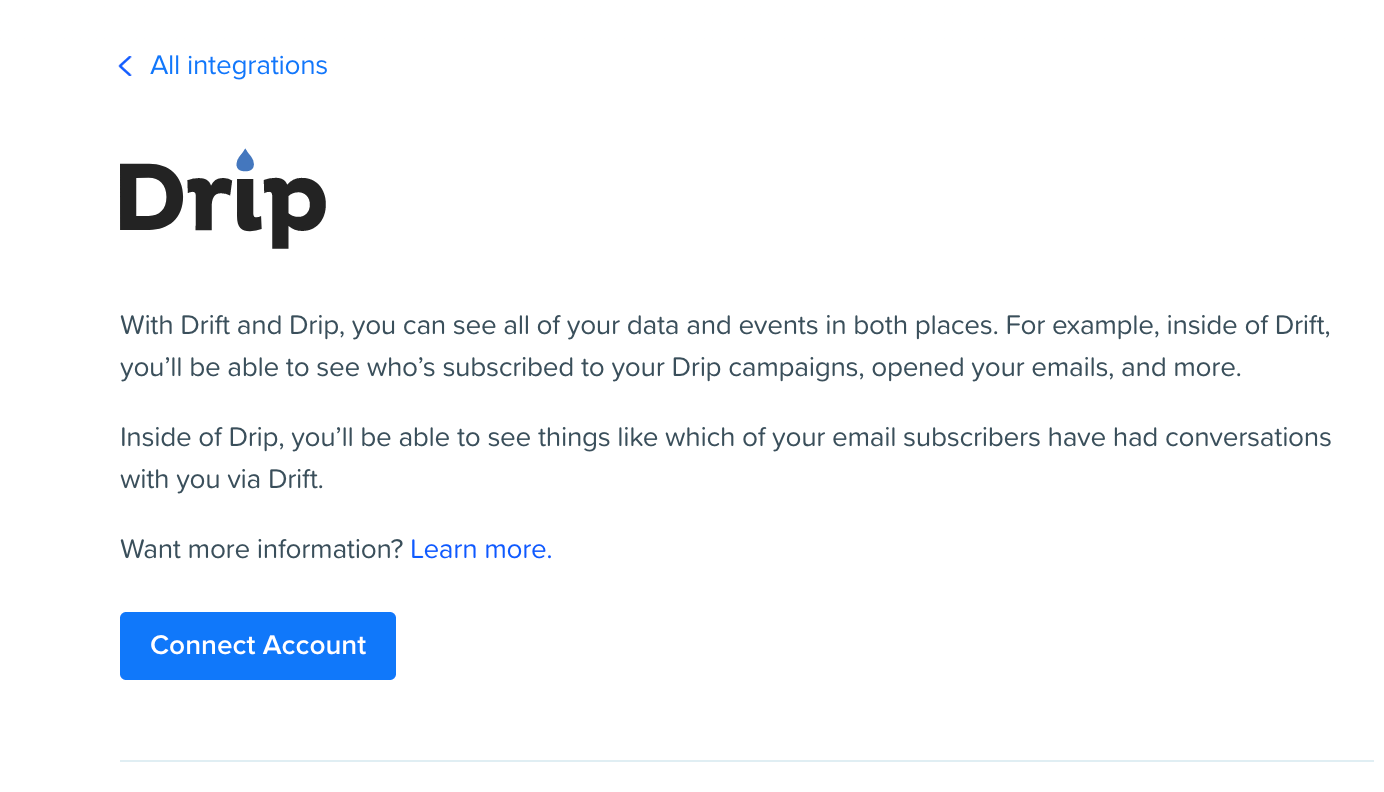 Drift - How to Connect Drift with Drip