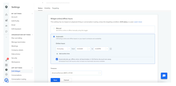 Drift - Online & Offline: Agent vs Widget