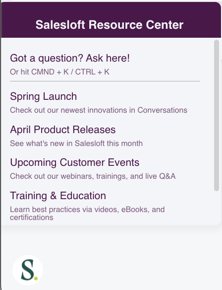 Salesloft Search and Navigation