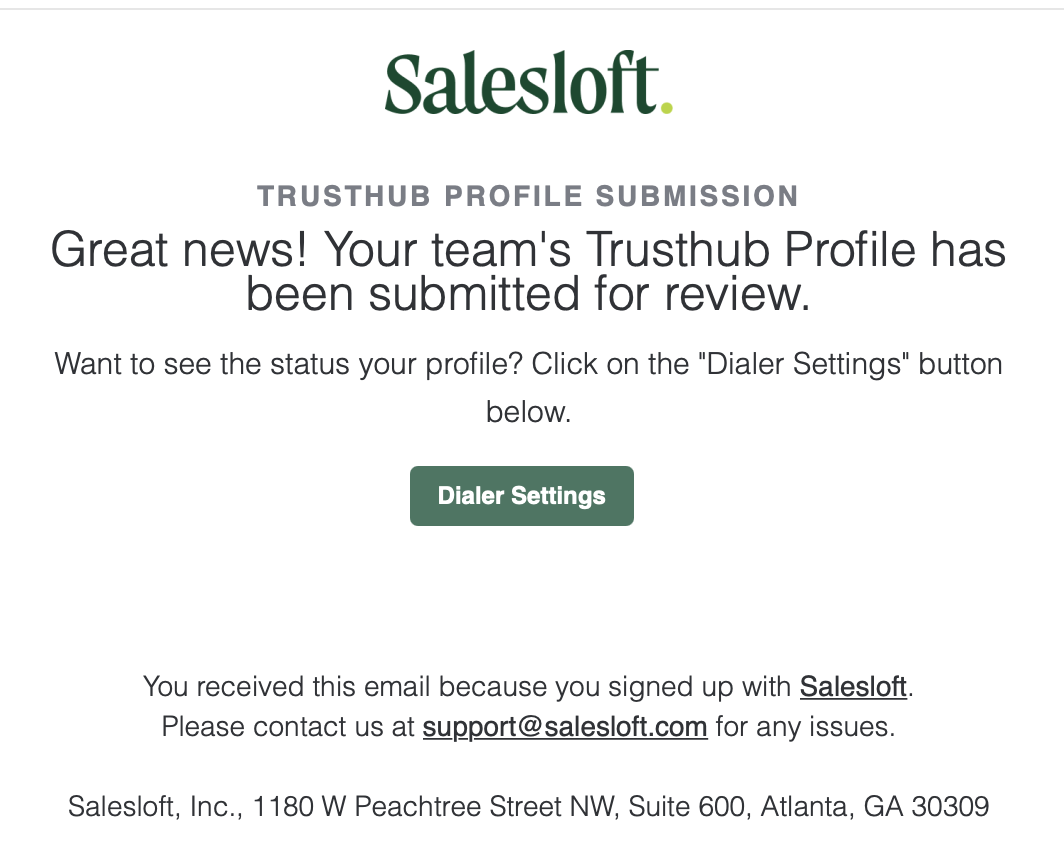 Manage Trust Hub in Salesloft
