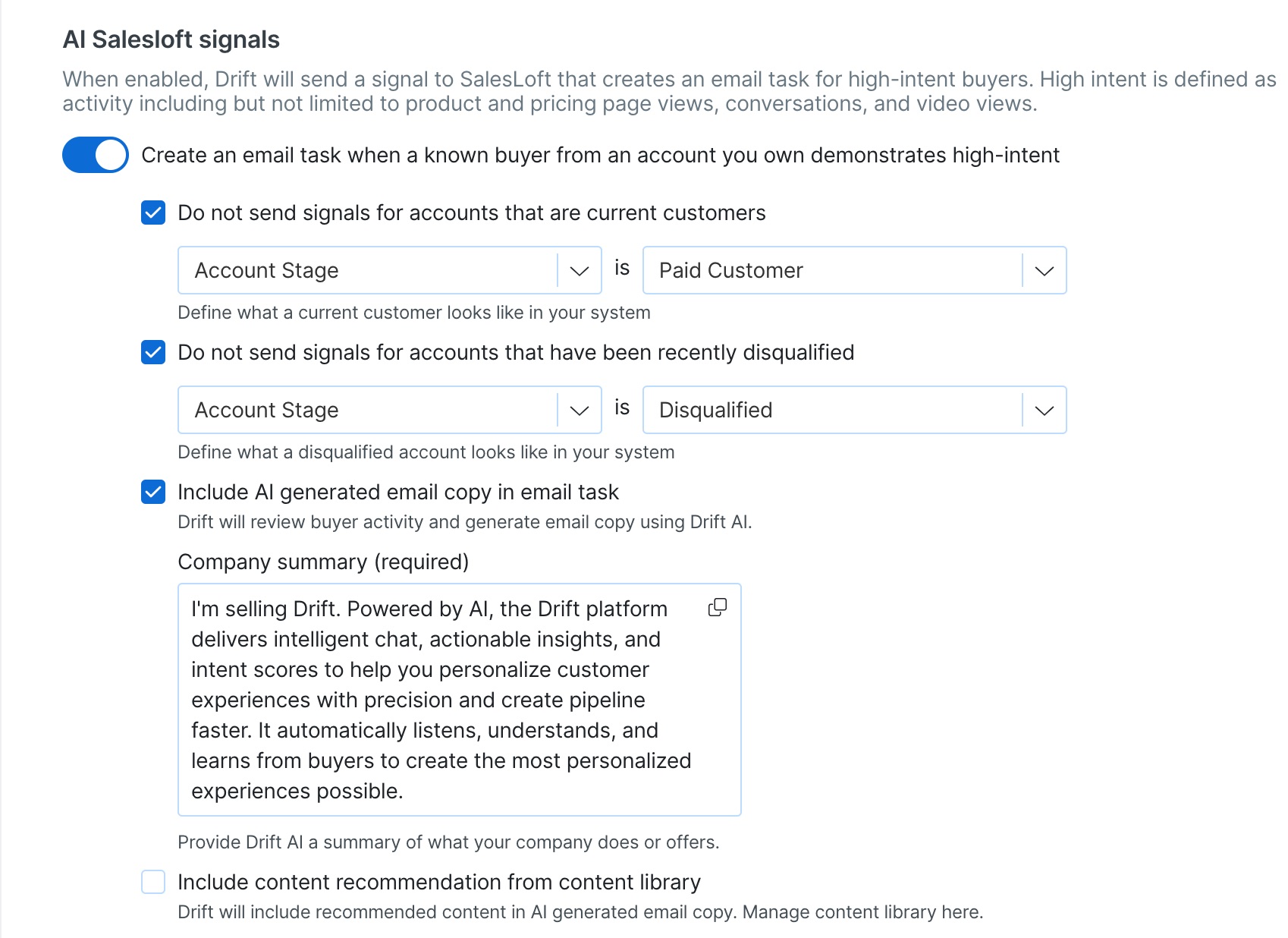 Drift - How to set up SalesLoft with Drift