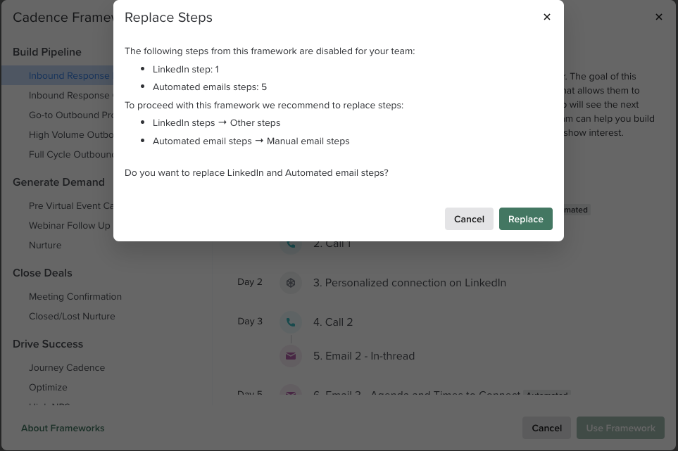Create a Cadence from a Framework