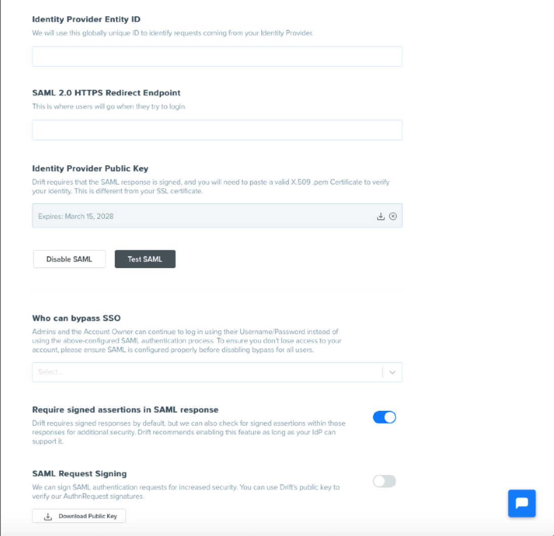 Drift - SSO via Okta