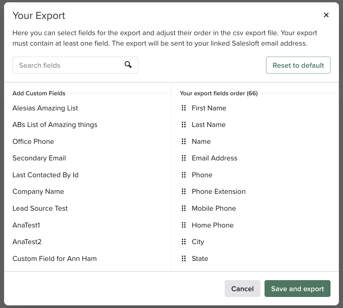 Export People Records to a CSV