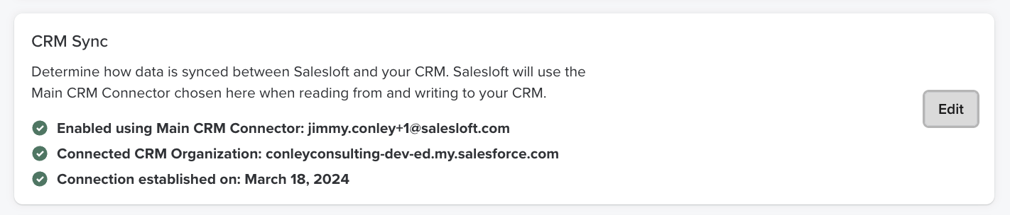 Manage CRM Sync