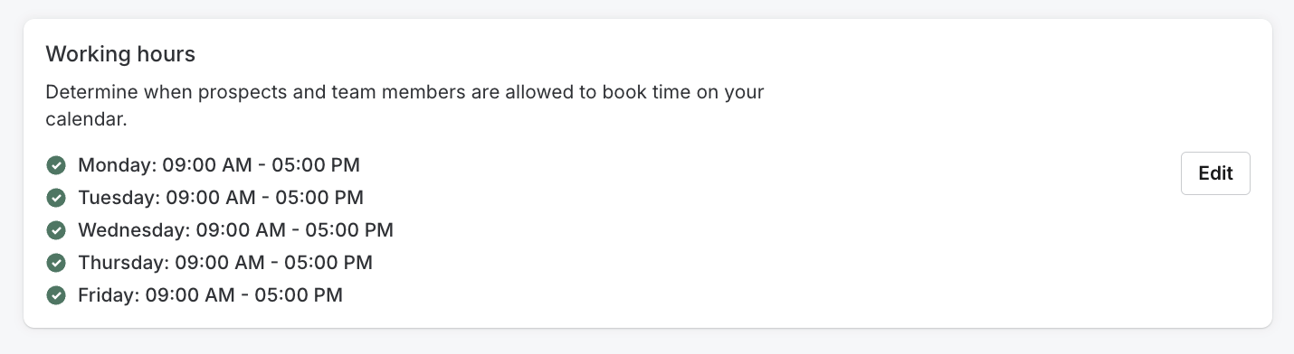 Set Your Working Hours