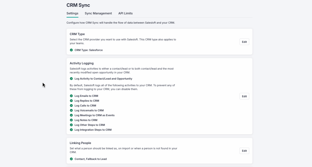 Manage Manual Sync from CRM