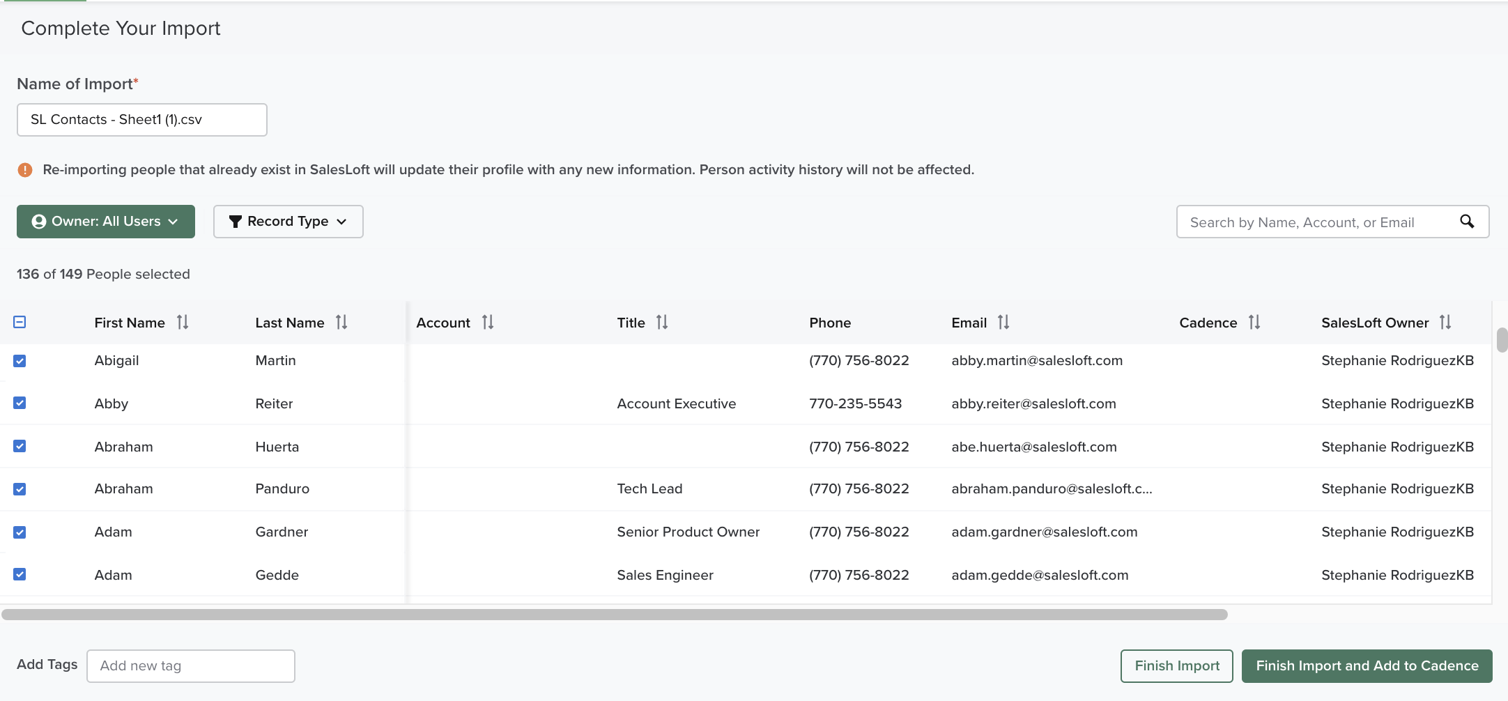 Import People from a CSV