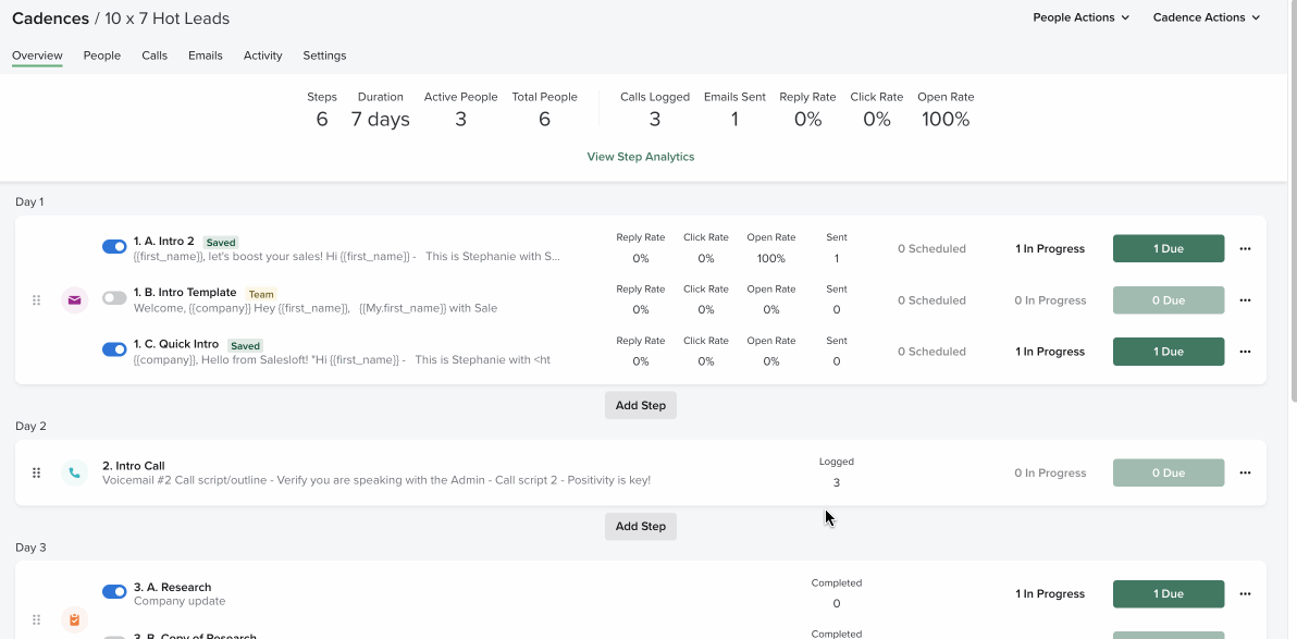 AB Testing Using Cadence Step Variants