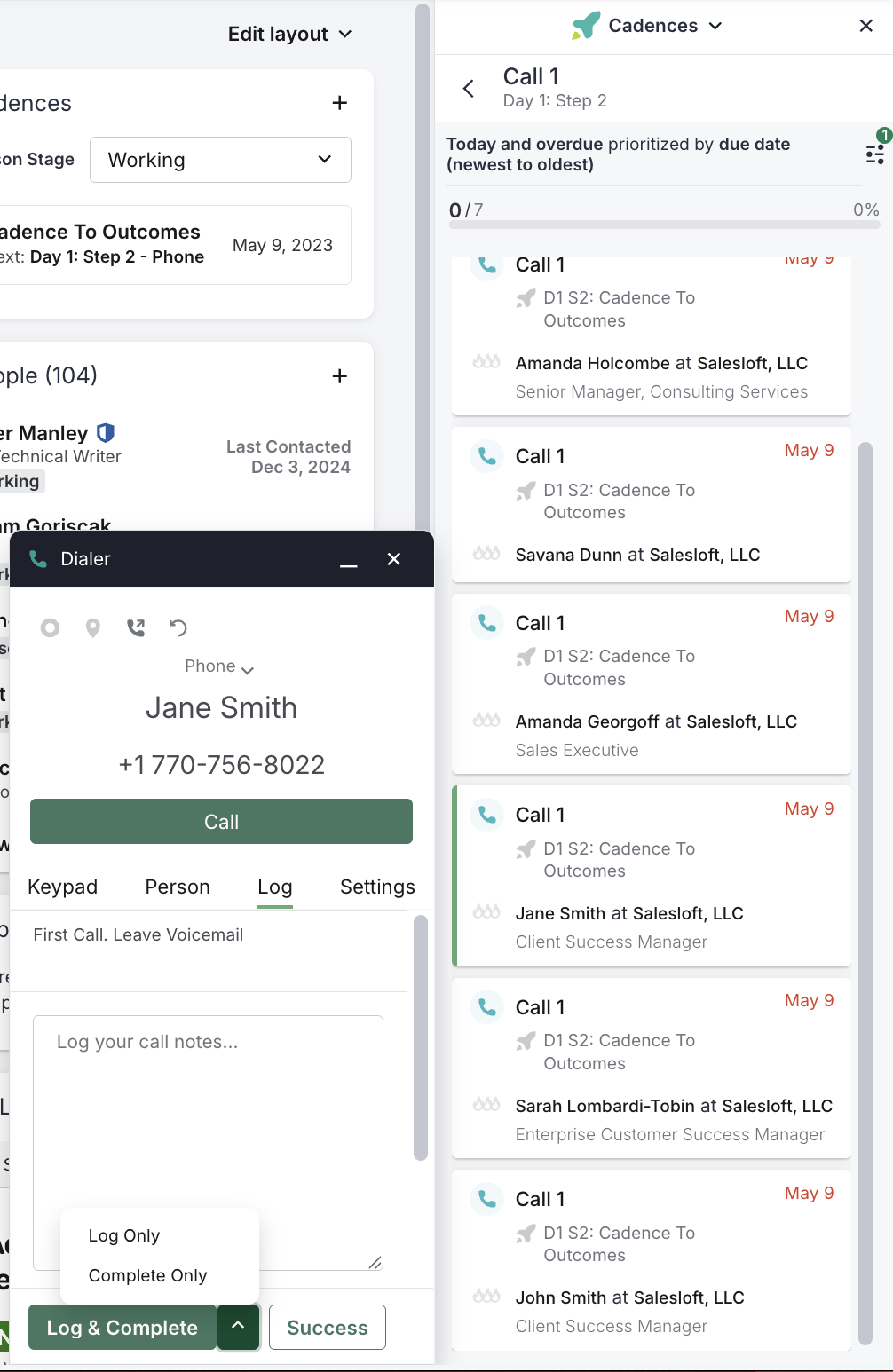 Run a Phone Cadence Step