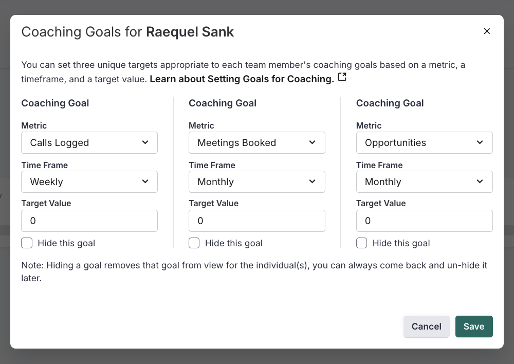 Manage Goals in Coaching