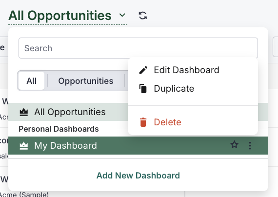 Duplicate a Dashboard