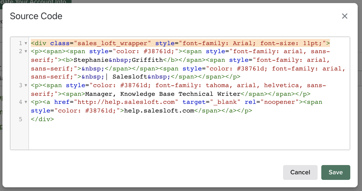 Edit Your Signature with HTML Code