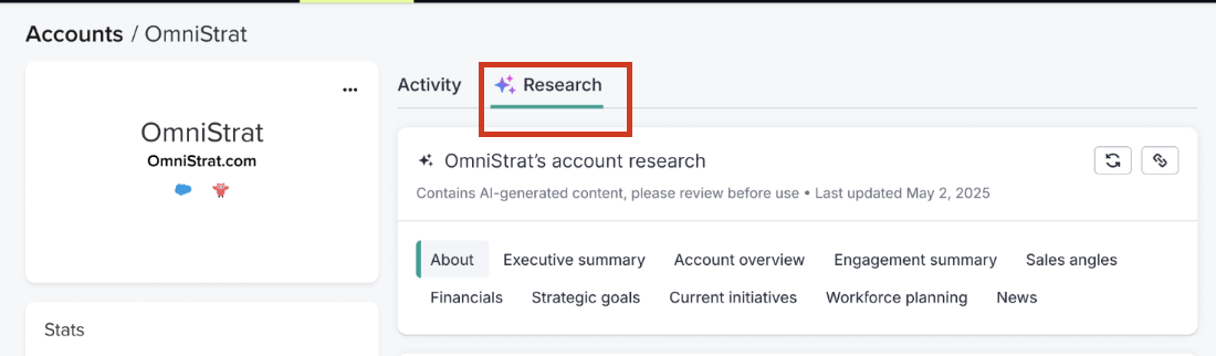 Understanding Account Research Agent In Salesloft