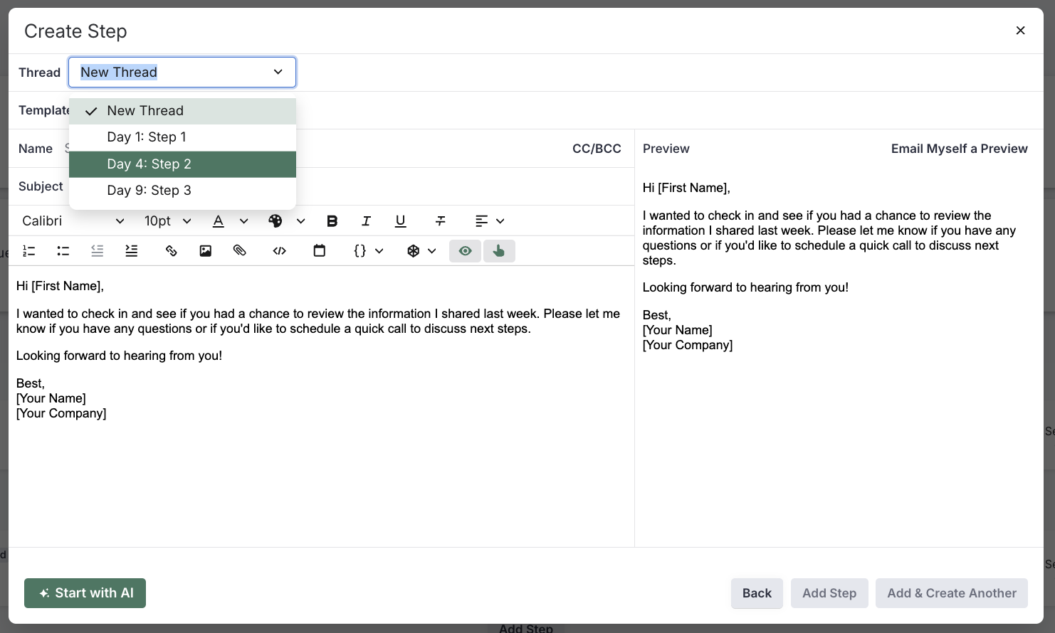 Add an Email Step